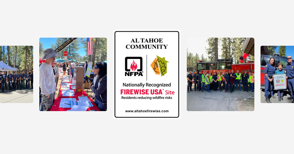 Certificate of Recognition - Al Tahoe Firewise
